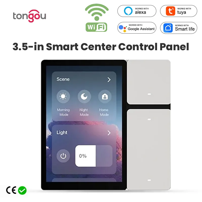 TONGOU-Tuya-WiFi-3-5-inch-Smart-Home-Control-Panel-Bluetooth-Sigmesh ...