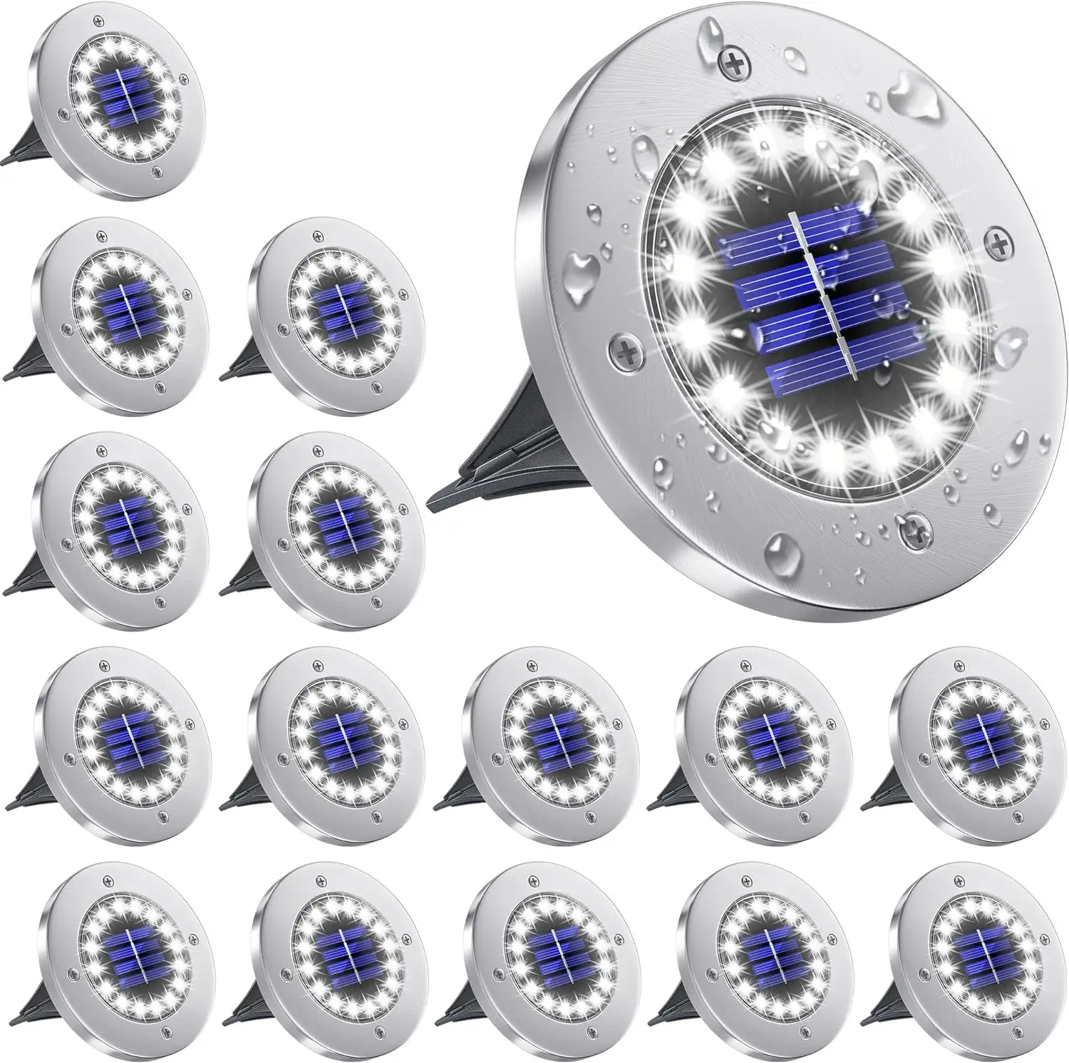 16-LEDs-Bright-Solar-Ground-Lights-Outdoor-Waterproof-Solar-Led-light ...