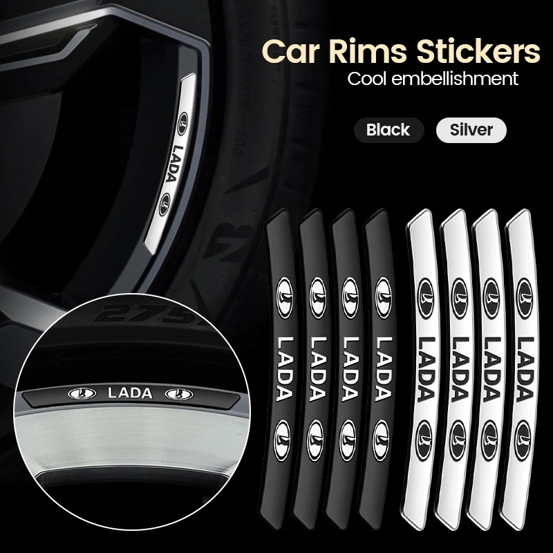 4Pcs-Car-Styling-Aluminum-Wheels-Rim-Sticker-Decal-Auto-Accessories-For ...