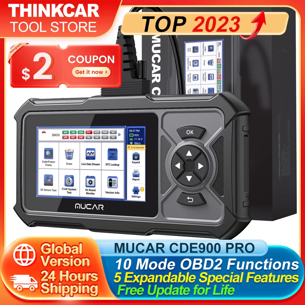MUCAR CDE900 PRO OBD2 Scanner Diagnostic Scan Tool Full OBDII Car Code ...
