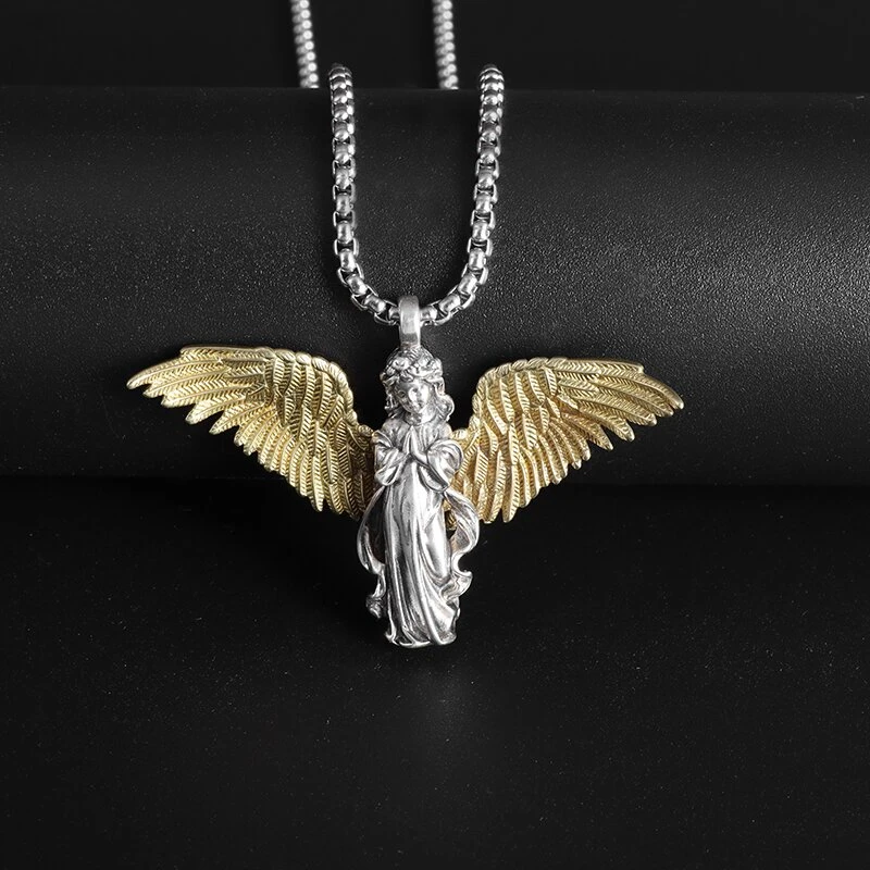 Classic Cupid Venus Angel Wings Pendant Handmade Prayer Angel Necklace ...