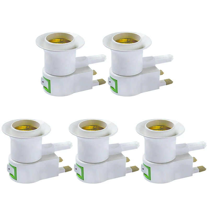 1-2-5PCS-13A-E27-UK-Plug-Bulb-Adapter-LED-Light-Socket-with-Power-on ...