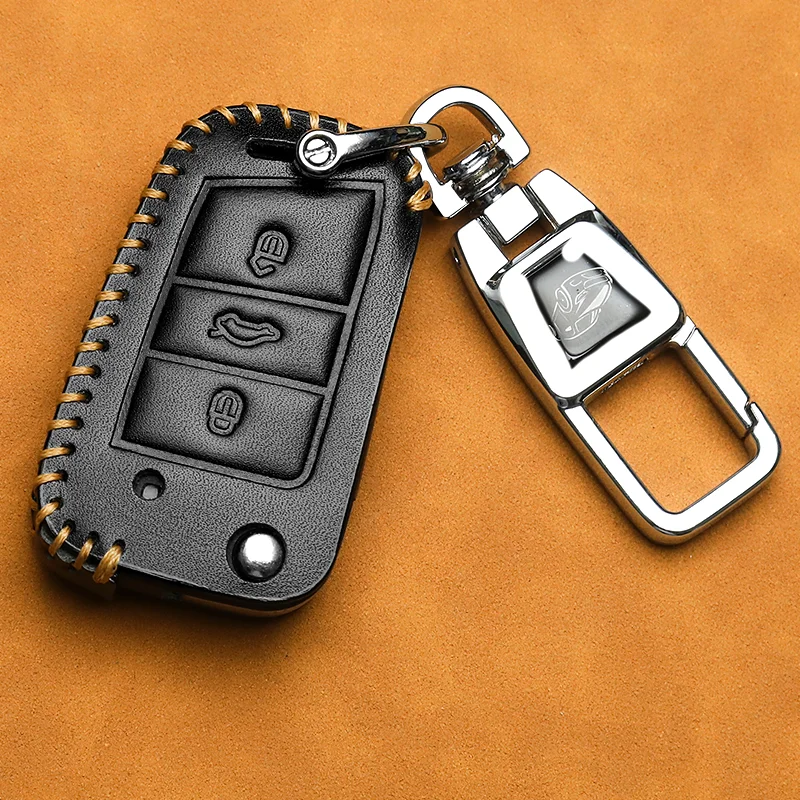 Leather Folding style Car Key Case Cover For Volkswagen VW Polo Golf ...