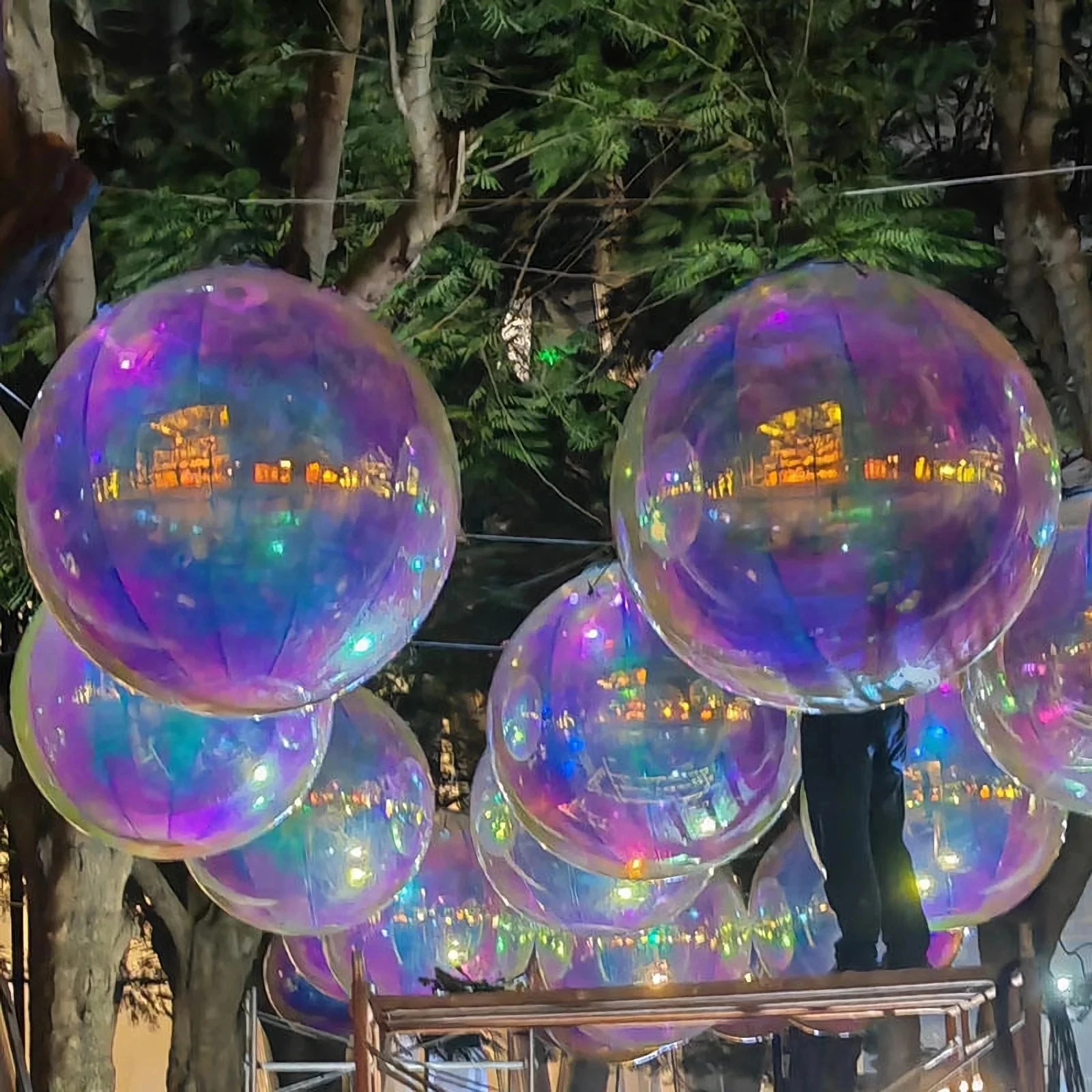 16 colors Inflatable Mirror Ball 0.5~3 Meters Hanging Inflatable Silver ...