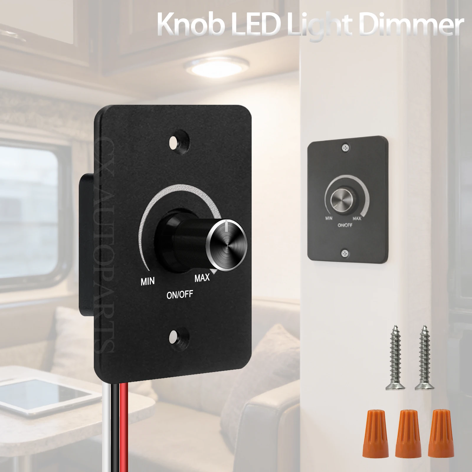 LED Light Dimmer 12V 24V 5A 120W ON-OFF Switch for PWM Lamp Rotary Knob ...