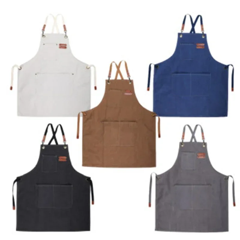 Half-Apron-Quality-Cotton-Apron-Overalls-Barber-Barber-Cafe-Waiter-Bib ...
