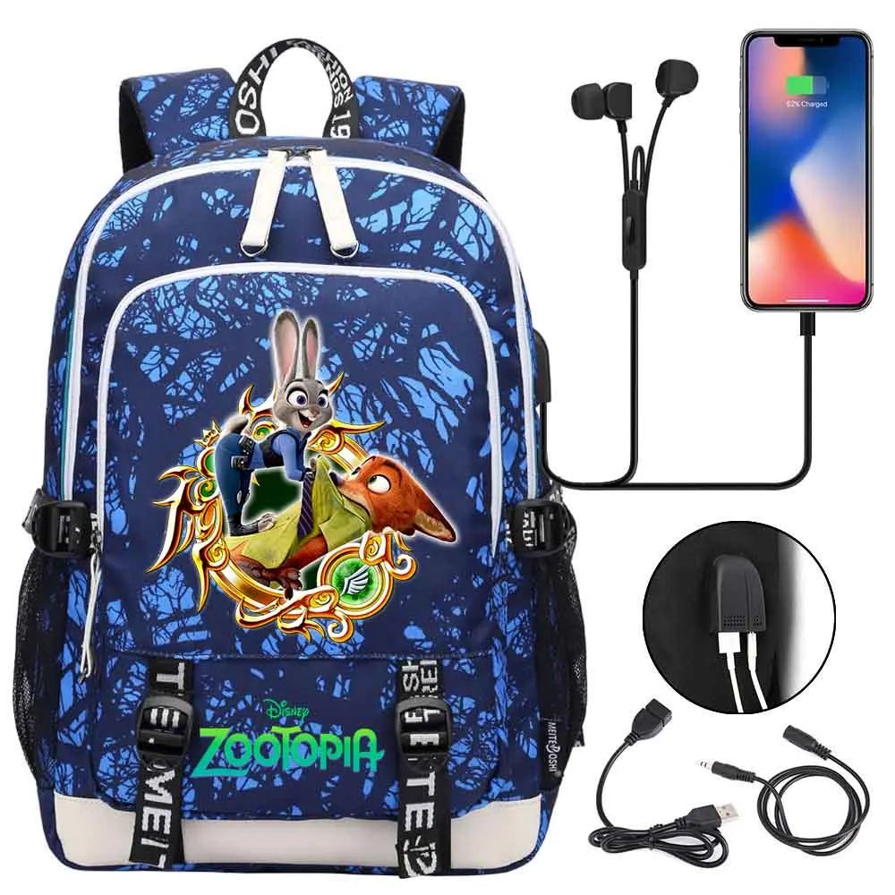 Disney-Zootopia-Judy-Nick-Backpacks-Teenager-USB-Charging-Laptop ...