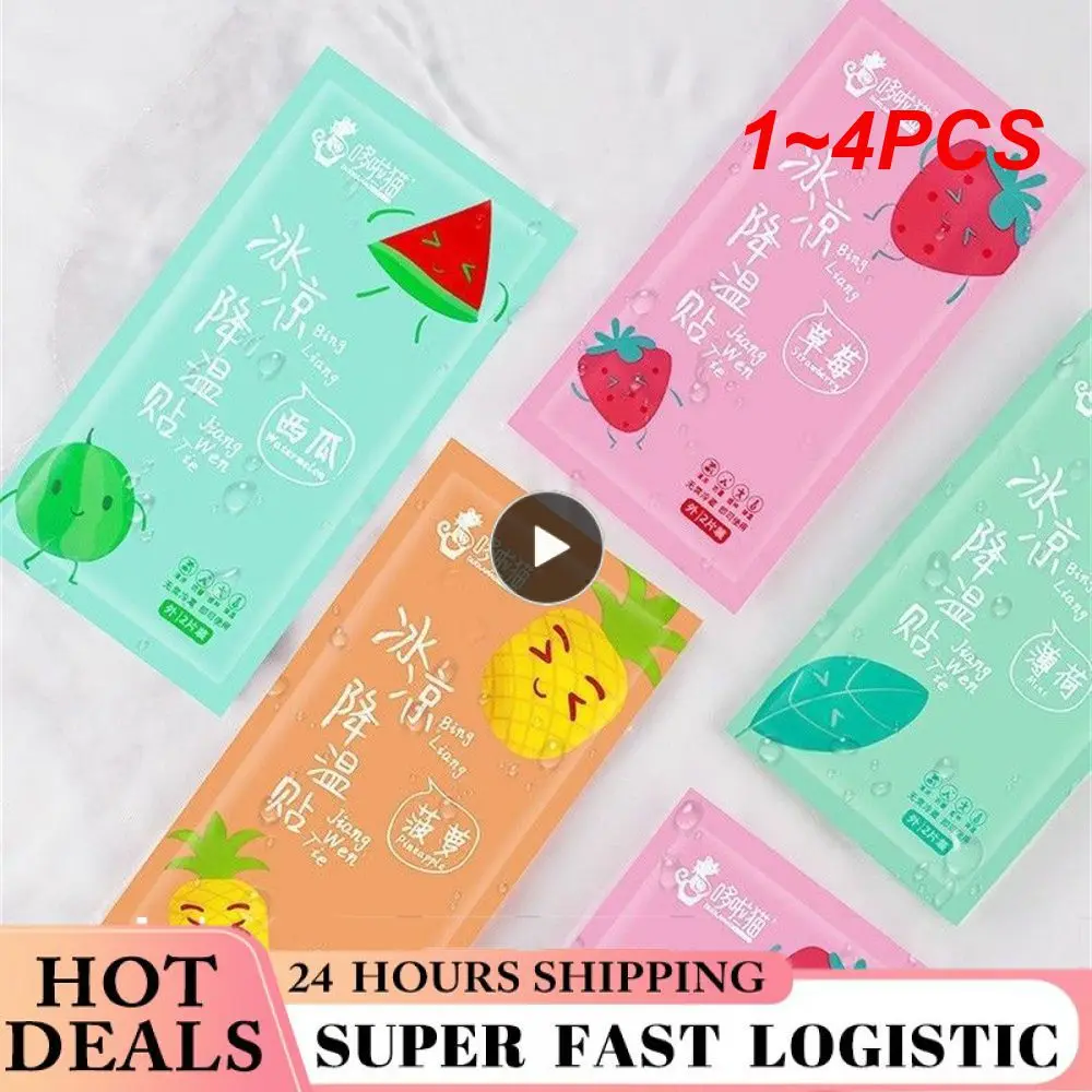 1-4PCS-Summer-Cool-Paste-Fruit-Flavor-Ice-Paste-Cooling-Stickers ...