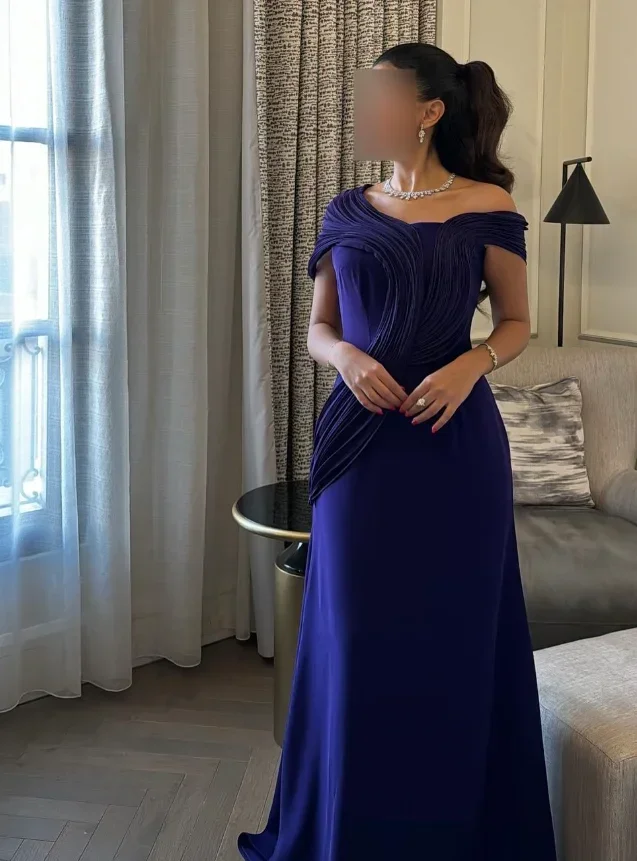 Customized Prom Dress Classic Exquisite Retro Jersey Pattern Draped ...