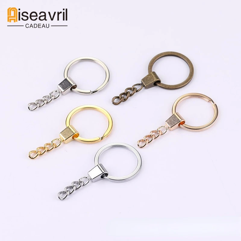 10pcs Metal Blank Keyring Keychain Split Rings Key Rings Lobster Clasp ...