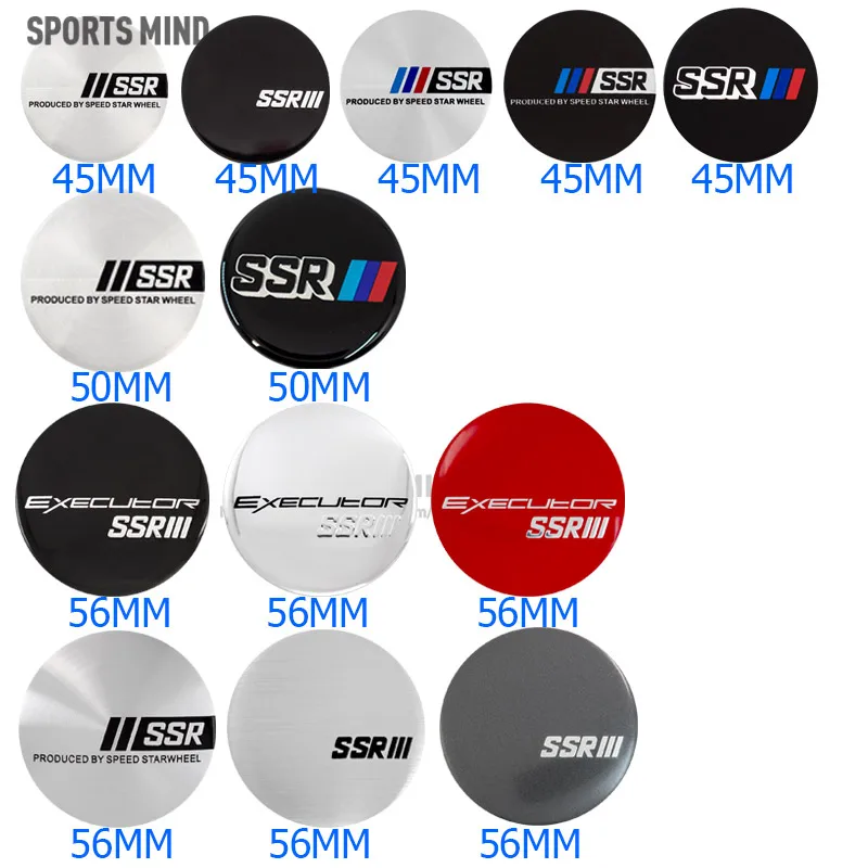 4PCS-LOT-45MM-50MM-56MM-SSR-Car-Wheel-Center-Hub-Cap-Sticker-Car-Badge ...