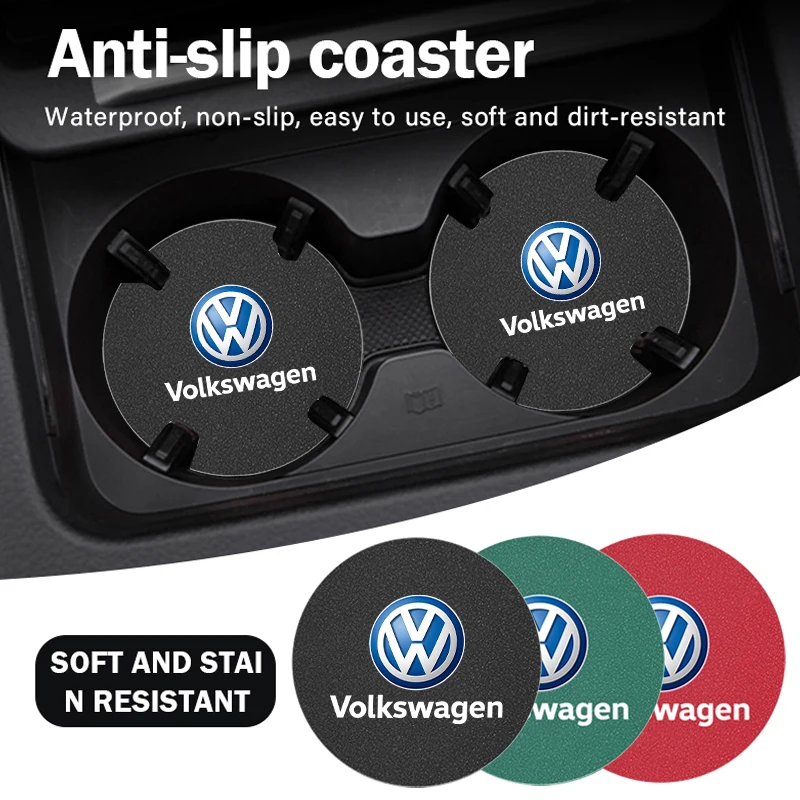 2Pcs-Car-Water-Cup-Mat-Suede-Non-Slip-Coaster-Accessories-For-VW-GTI ...