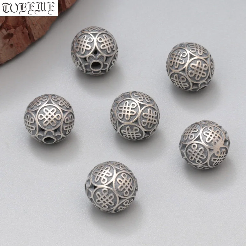100% 925 silver Chinese Knot Beads Sterling Silver Lucky Knot Loose ...