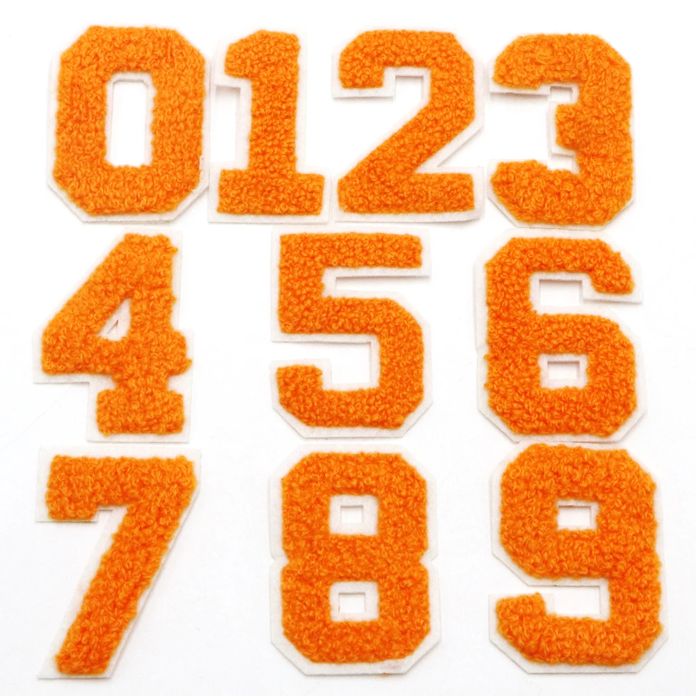 1PC-Orange-60mm-Number-Figure-Digit-Letters-Patches-Embroidered-Iron-On ...