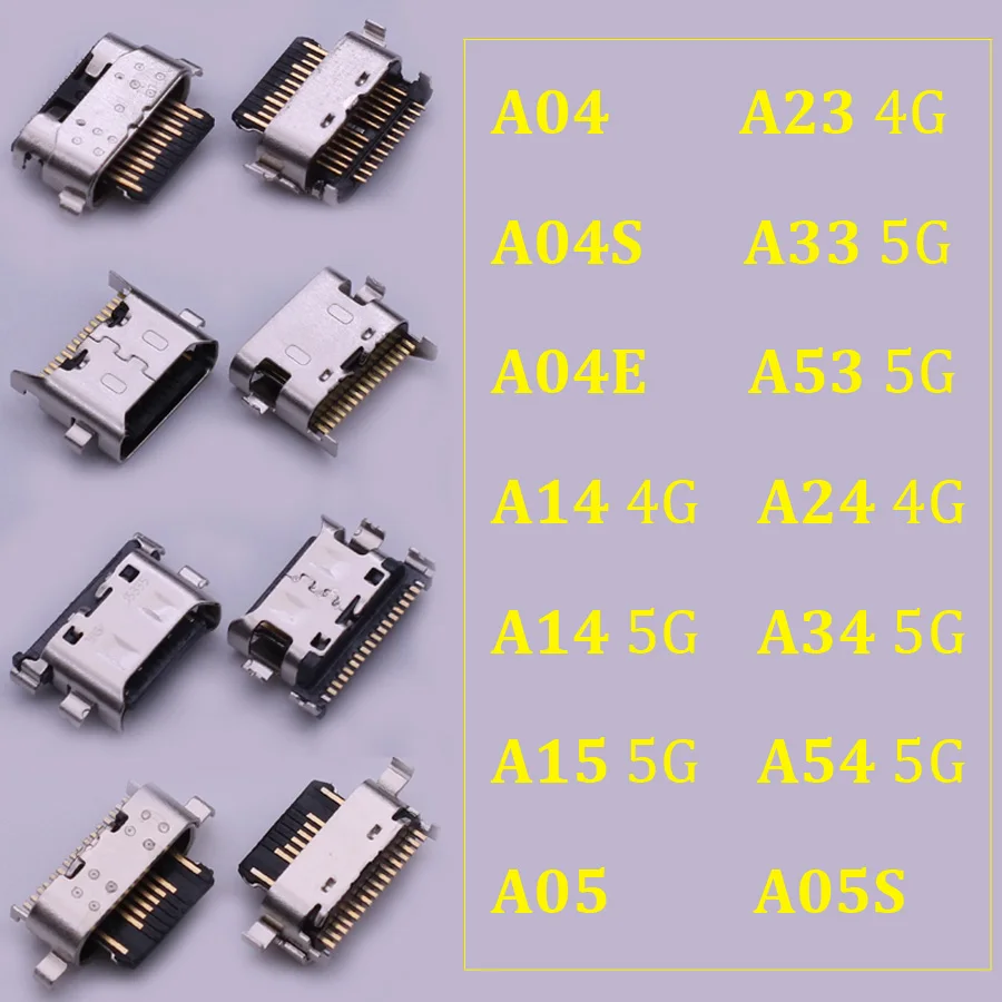 10Pcs Type-C Jack For Samsung A04 A04s A04E A14 A33 A53 A23 A24 A34 A05 ...