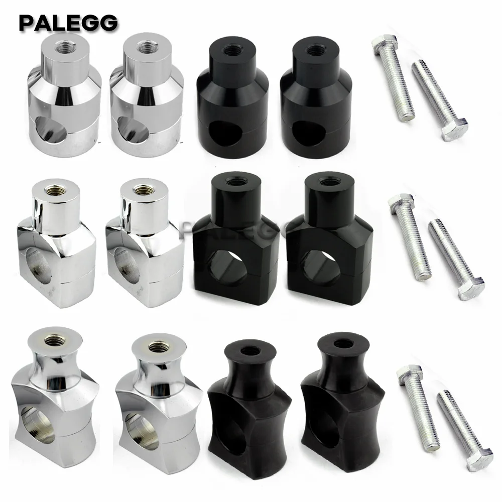 2X Motorcycle 1" Handlebar Riser Clamp Aluminum For Harley Custom ...