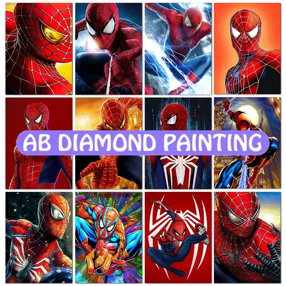AB-Diamond-Painting-Spiderman-Hero-Cartoon-Avengers-5D-DIY-Embroidery ...
