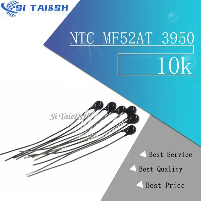20pcs 10k OHM NTC MF52AT 3950 Thermistor Resistor NTC-MF52AT MF52 10K ...