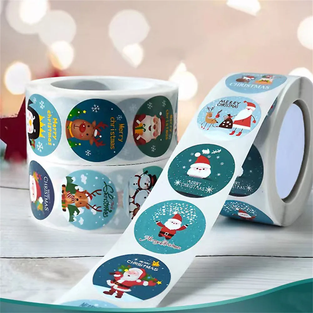 500pcs-roll-Christmas-Collection-Sticker-Kids-Toys-Holiday-Gift-Box ...