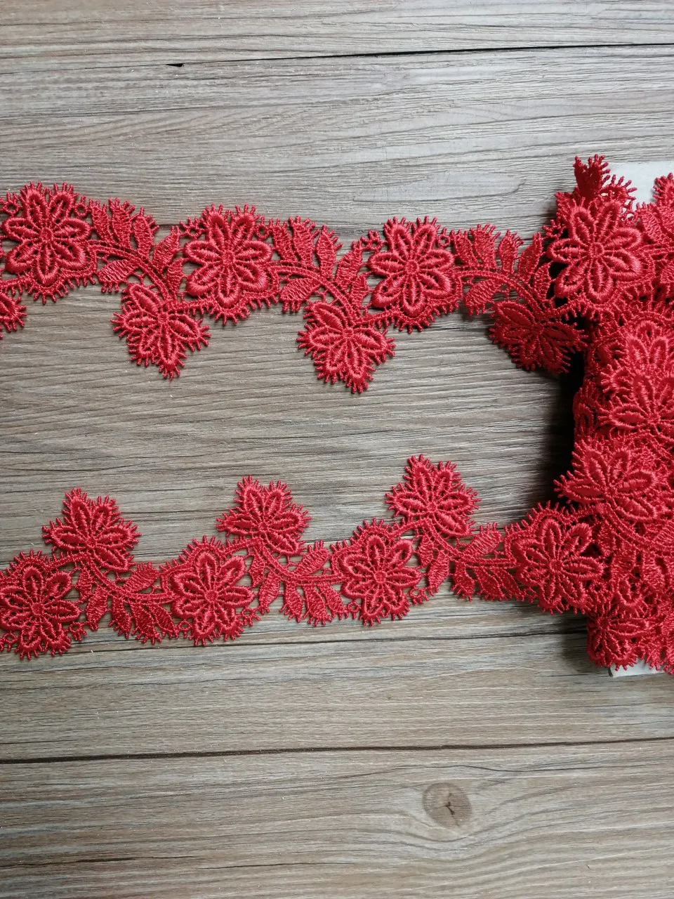 4-yards-4cm-wide-Red-Lace-Trim-Craft-Flower-Lace-Fabric-Venise-Floral ...