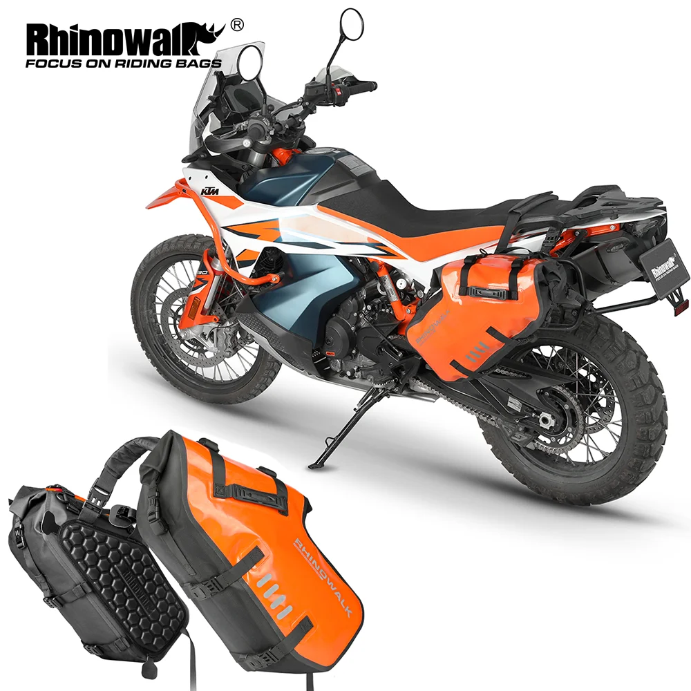 Rhinowalk 2 Pcs Motorcycle Side Bag 100%Waterproof 18L/28L/48L ...