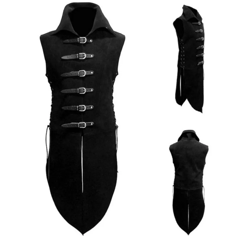 Men-s-Gothic-Tuxedo-Vest-Medieval-Vintage-Sleeveless-Steampunk ...