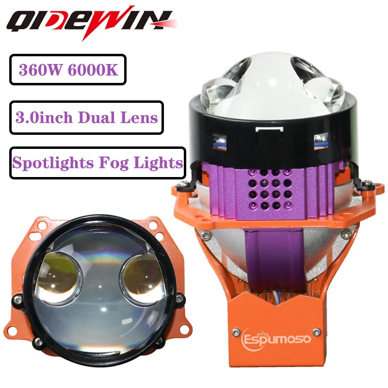 360W-3-0inch-Bi-LED-Car-Projector-Lens-Headlights-Halo-Lights-For-H4-H7 ...