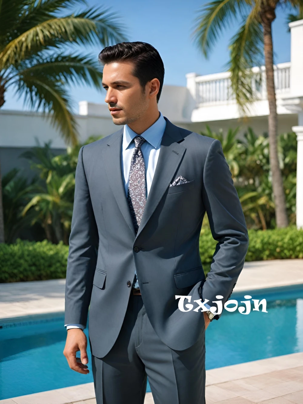 Stunning Grey Men's Suits 2 Pieces Wedding Groom Best Man Outfit Daily ...