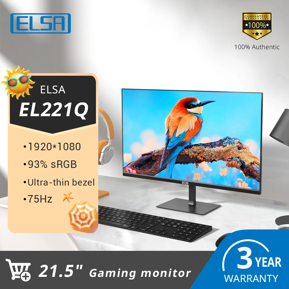 ELSA-Monitor-para-Jogos-e-Escrit-rio-Tela-do-Painel-para-Computador-de ...