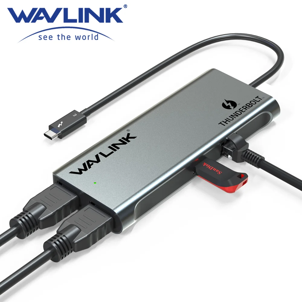 Wavlink estación de acoplamiento Thunderbolt 3 Dual, 4K @ 60Hz, USB C ...