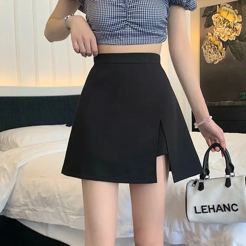 High-waisted-Skirt-Side-Slit-Pure-Desire-Aesthetic-Mini-Dress-For-Plus ...