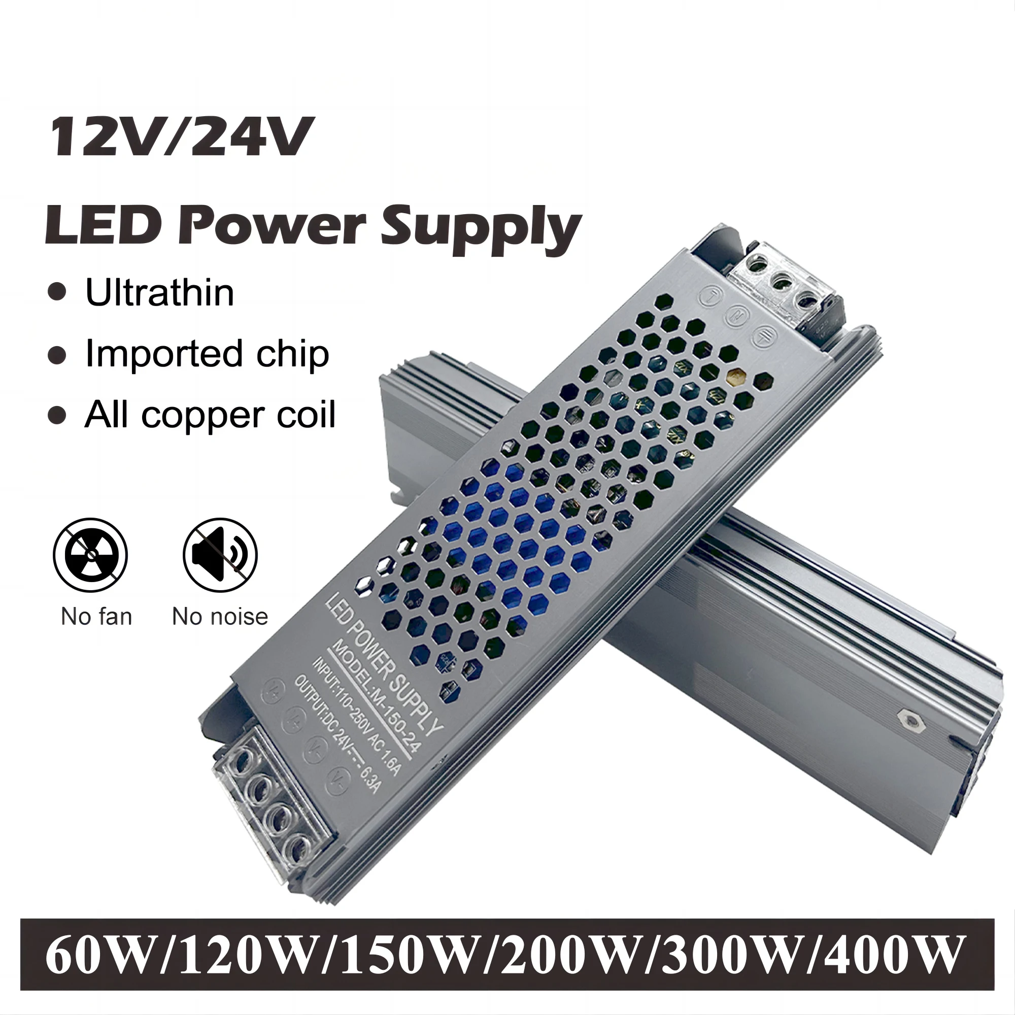 DC-12V-24V-LED-Power-Supply-AC110-265V-Mute-Lighting-Transformers-60W ...