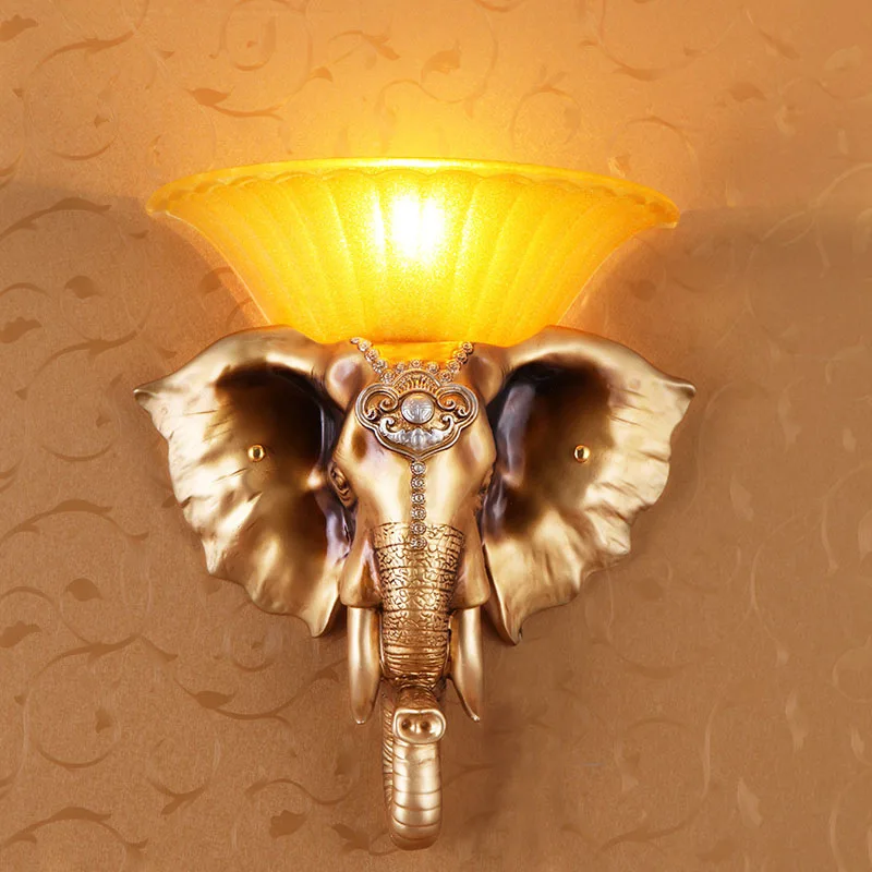 Elephant wall lamp staircase porch living roomaisle bar bedroom ...