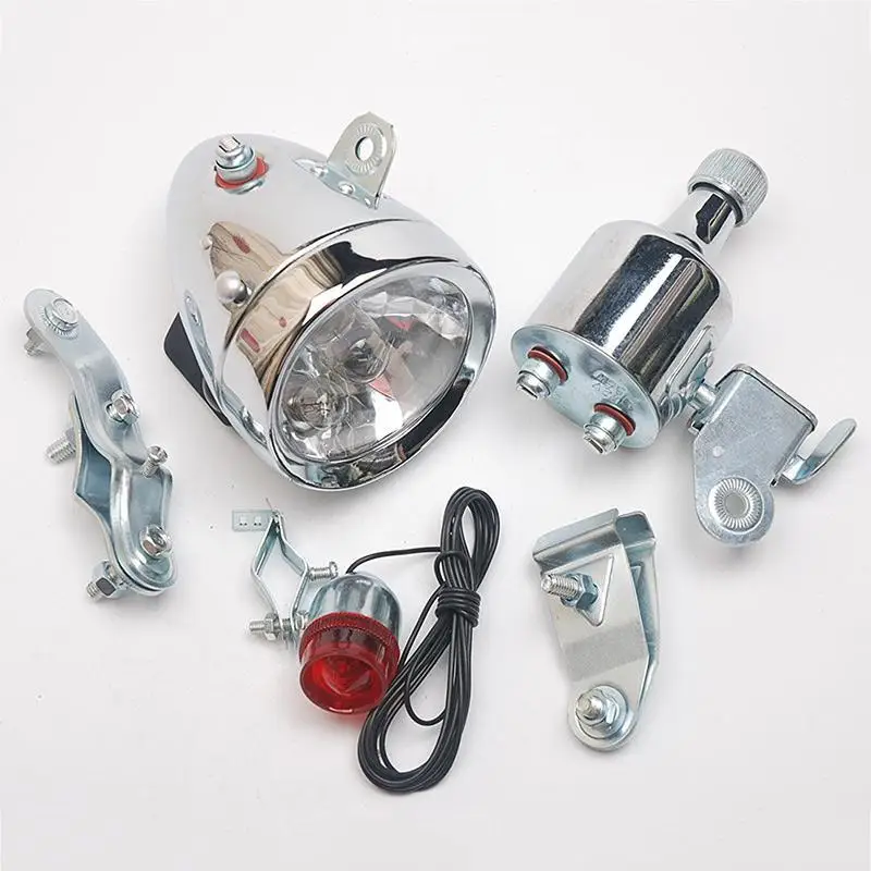 12v 6w Motorized Bike Bicycle Friction Dynamo Generator Head Tail Light ...