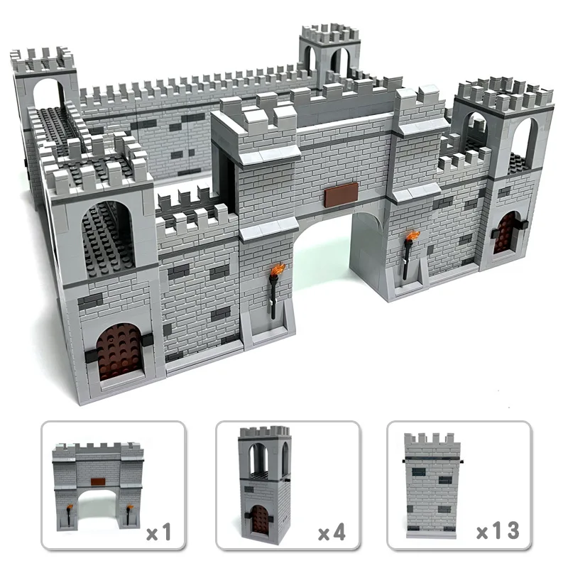 MOC-building-blocks-Ancient-castle-walls-gate-towers-corner-towers ...