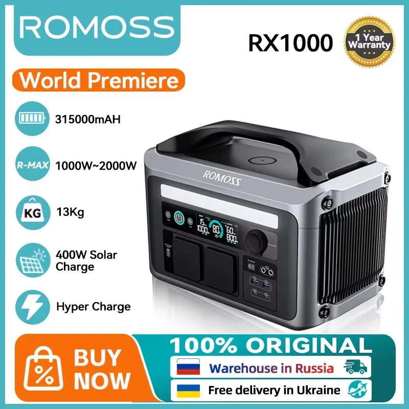 ROMOSS-RX1000-Camping-Portable-Power-Station-220V-Solar-Generator-1000W-315000mAh-Power-Bank ...