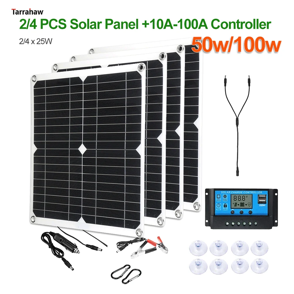 50W 100W Solar Energy System Power Generation Solar Panel PV Cells 5V ...