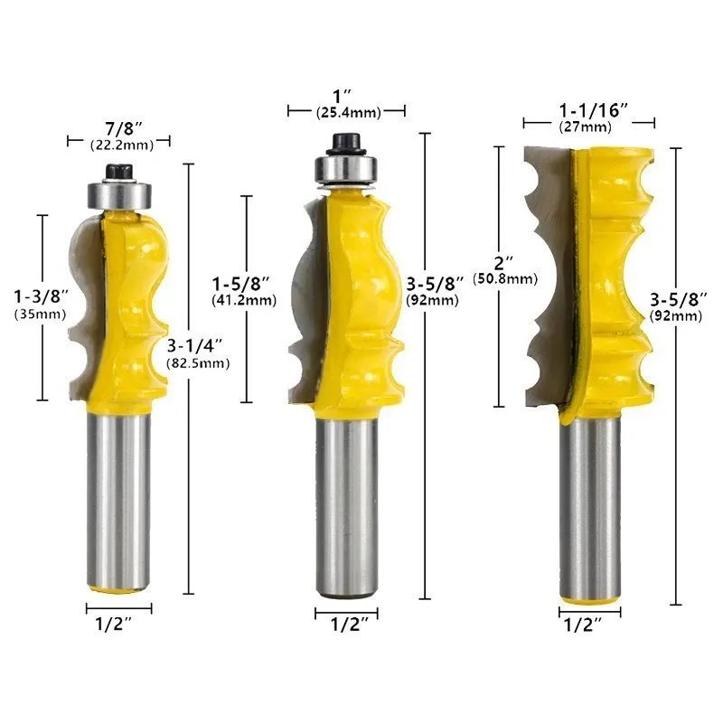 Xcan Wood Milling Cutter 1/2 Inch Casing & Base Molding Router Bit Cnc ...