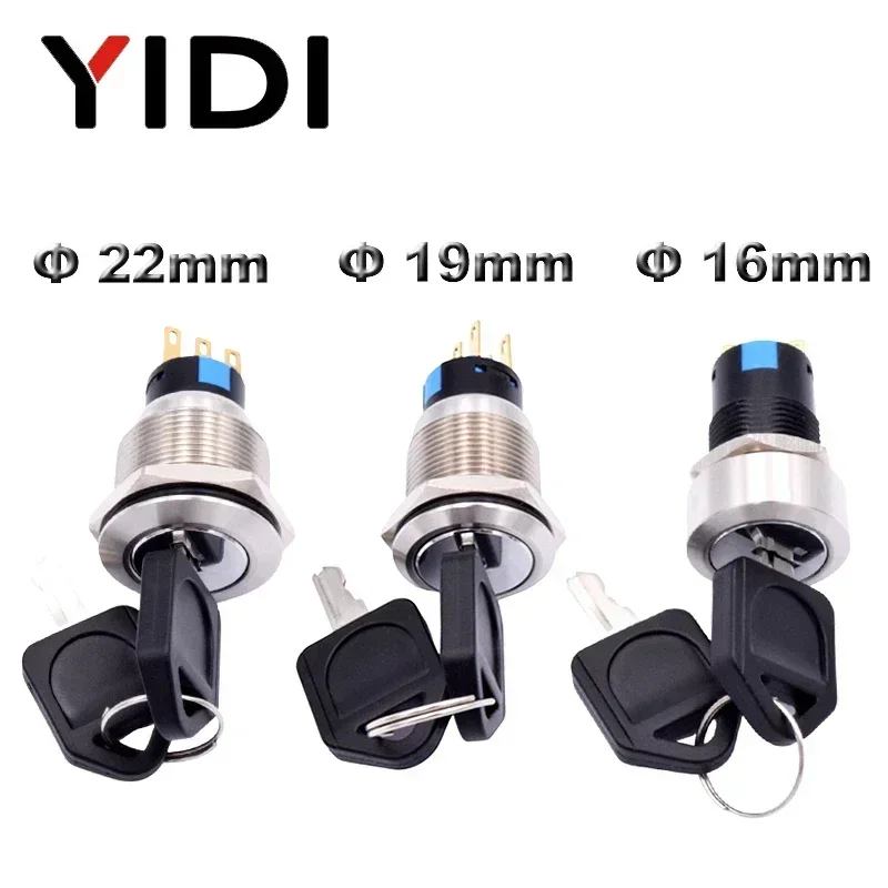 16mm-19mm-22mm-Waterproof-Metal-Rotary-Key-Selector-Switch-2-3-Position ...