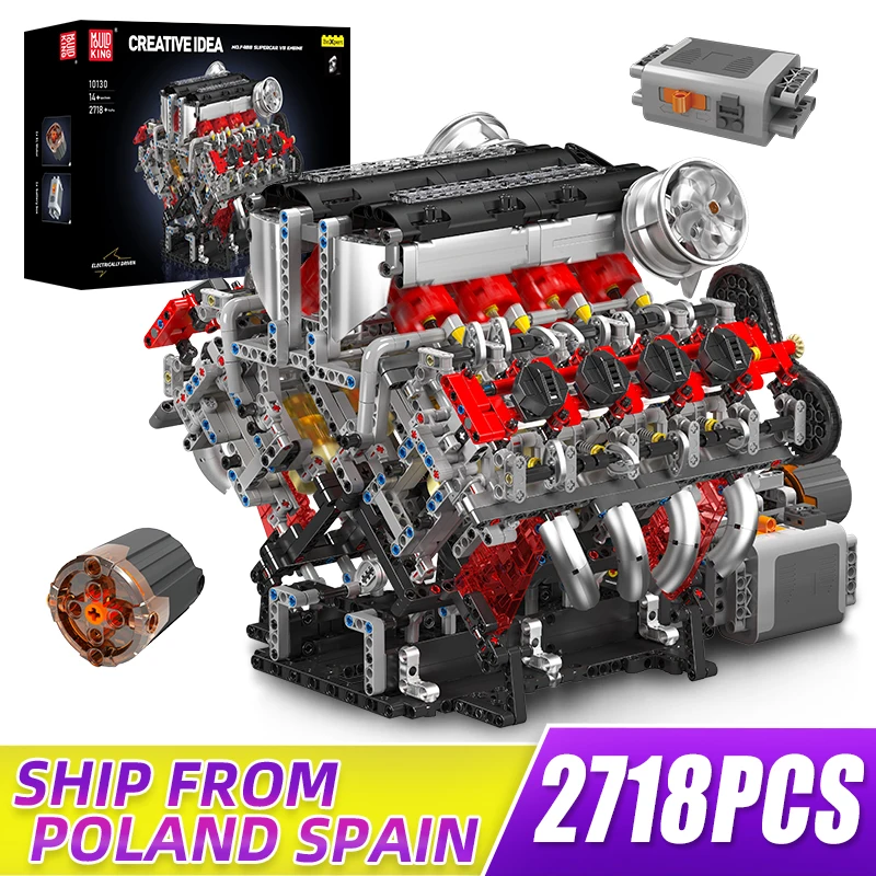 MOULD-KING-Technology-10130-F488-Supercar-V8-Engine-Model-2718Pcs ...