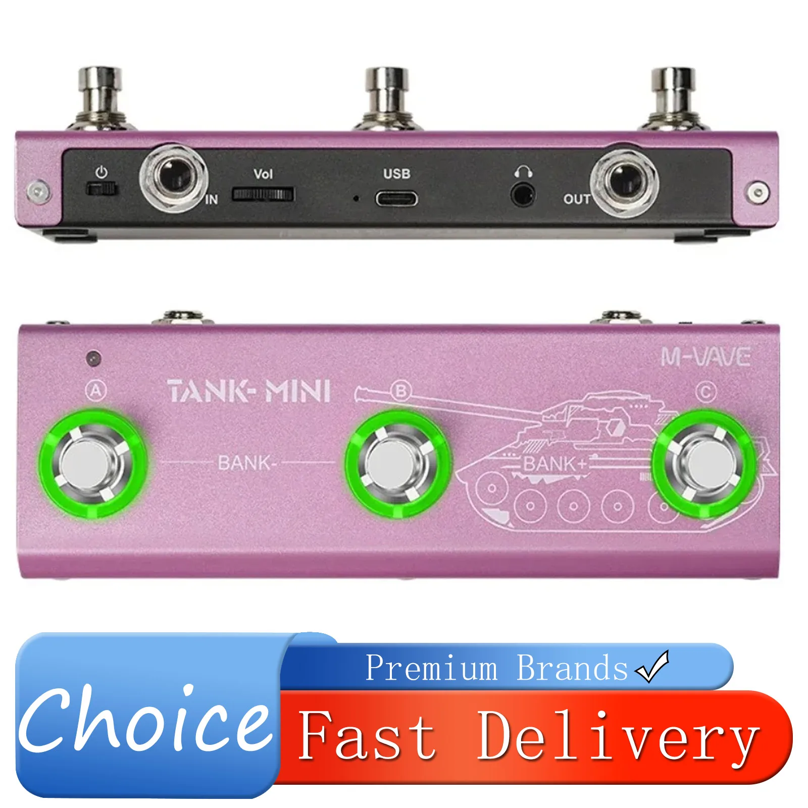 M-VAVE Tank Mini Effects Guitar Bass Pedal Support IR And OTG Recording ...