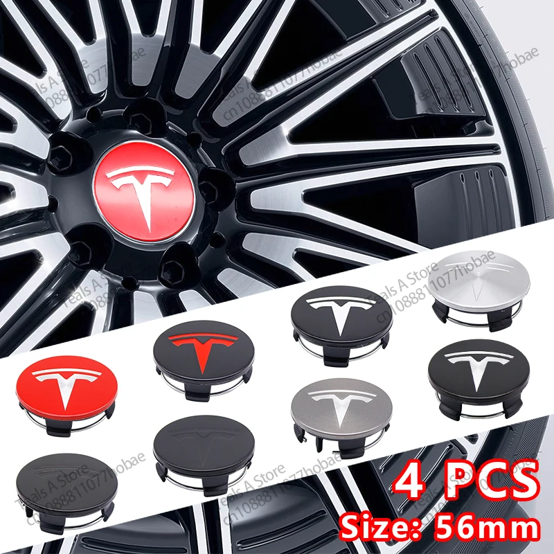 Cubierta-de-cubo-de-rueda-original-Tesla-accesorios-para-coche-56mm-4 ...
