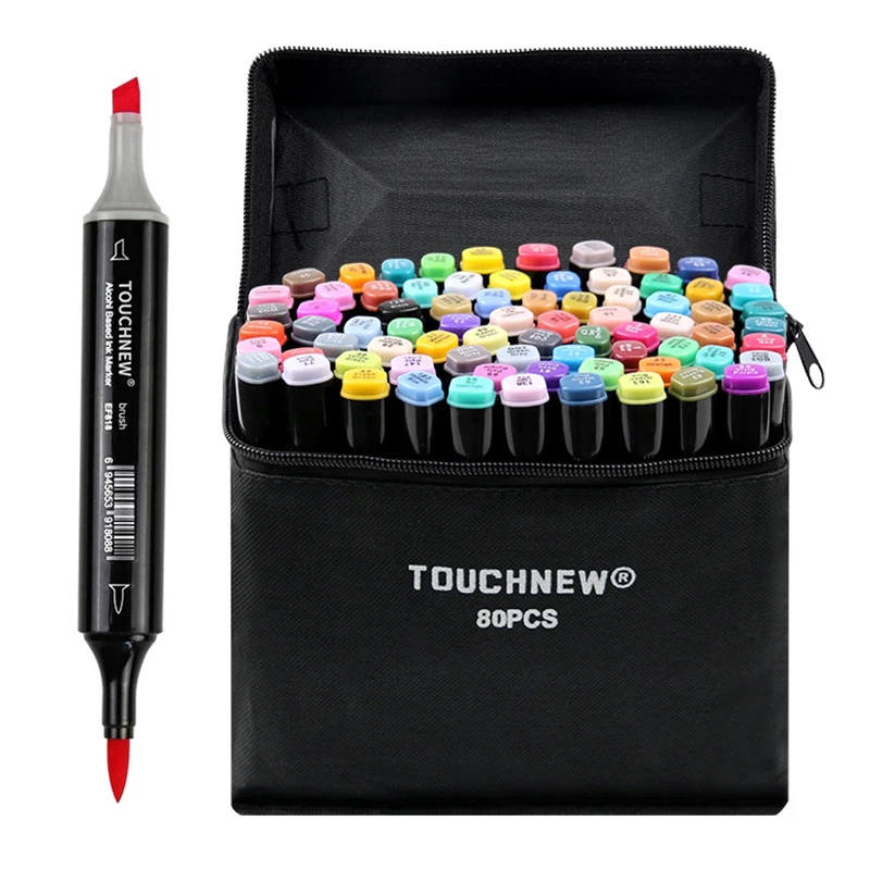TOUCHNEW 6/12/30/80/168 Cores Macio Escova Esboço Marcadores Desenho ...