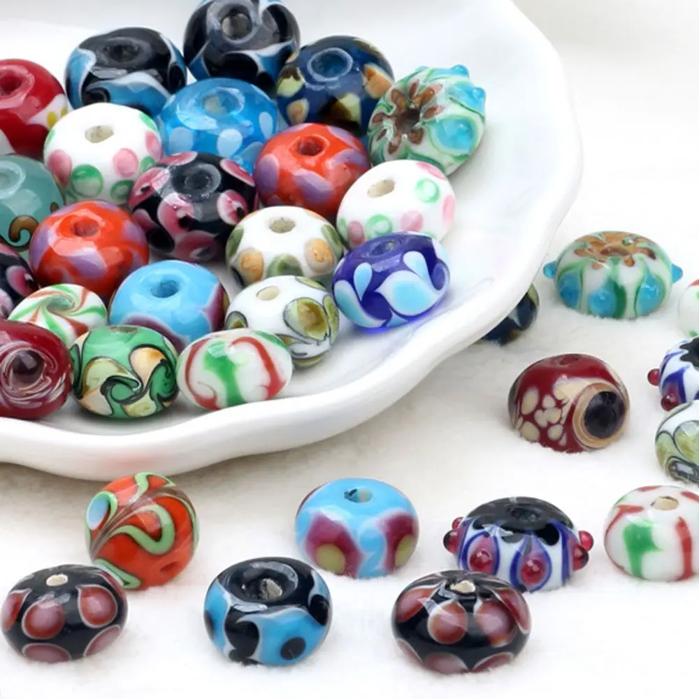 6pcs-batch-Pure-Hand-Painted-Handmade-Lighting-Glass-Bead-Craft-Charm ...