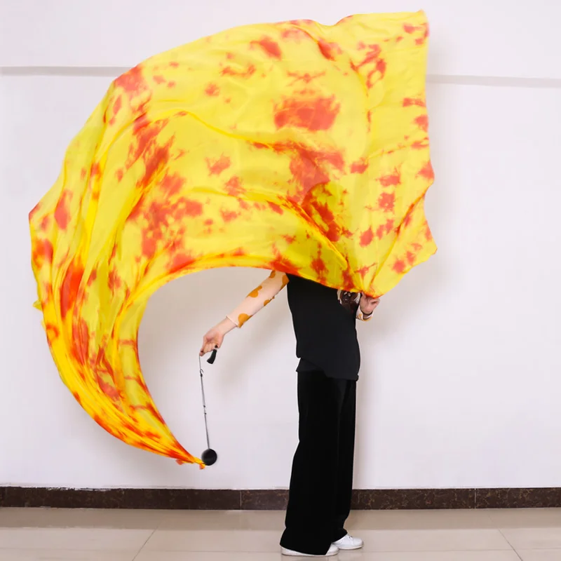 Silk Veil+ Poi Chain Ball Belly Dance Silk Veil Poi Streamer Stage ...