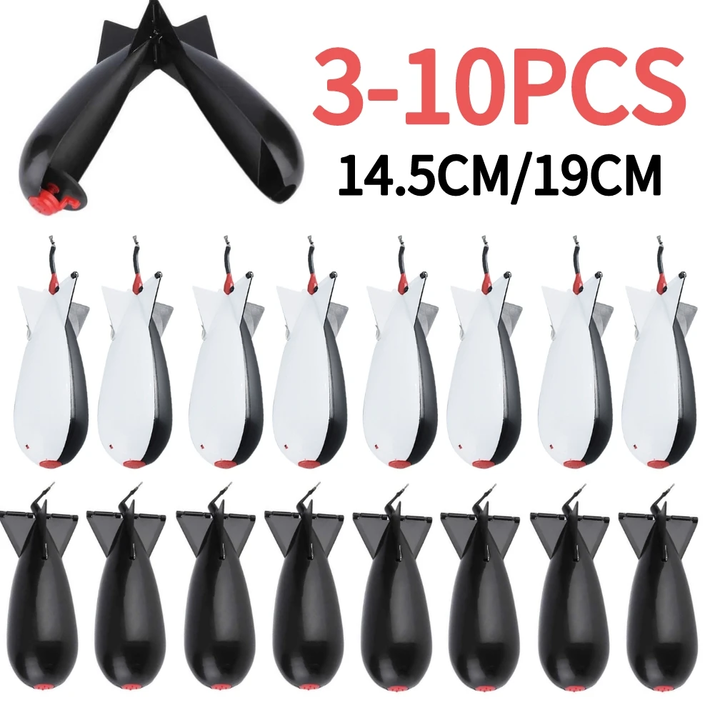 3-10pcs-Carp-Fishing-Rocket-Feeder-Spod-Bomb-Float-Lure-Bait-Holder ...