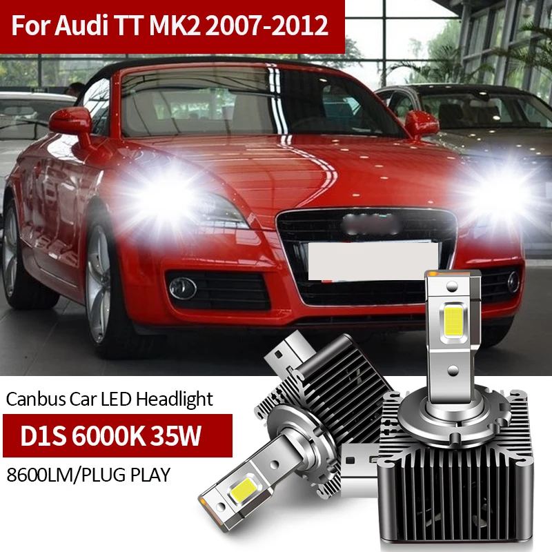 For-Audi-TT-MK2-2007-2008-2009-2010-2011-2012-6000K-35W-D1S-Canbus-Car ...
