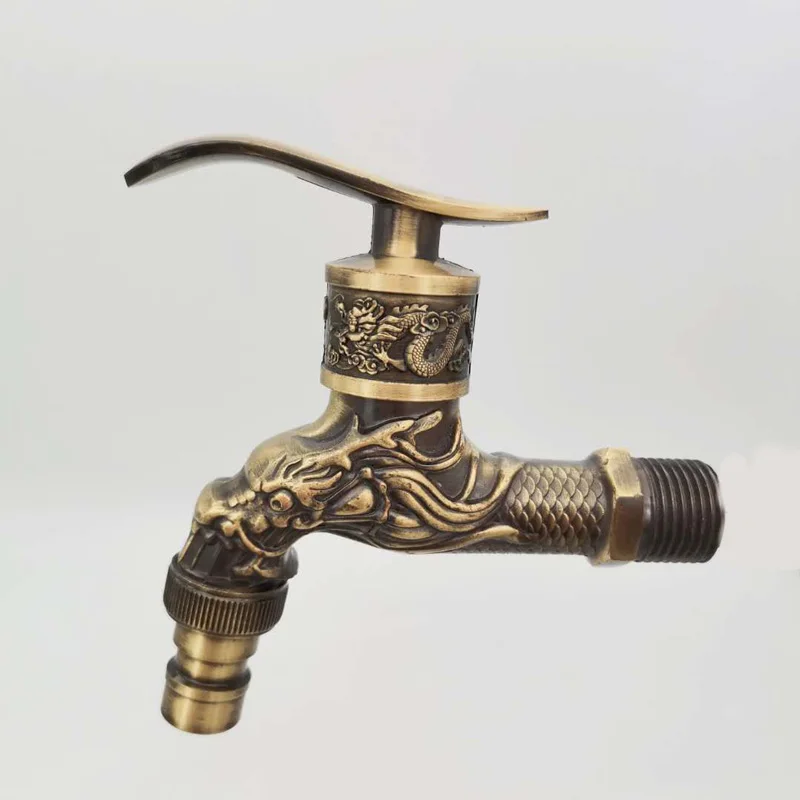 Antique-Bronze-Dragon-Carved-Tap-Animal-Shape-Faucet-Garden-Bibcock ...