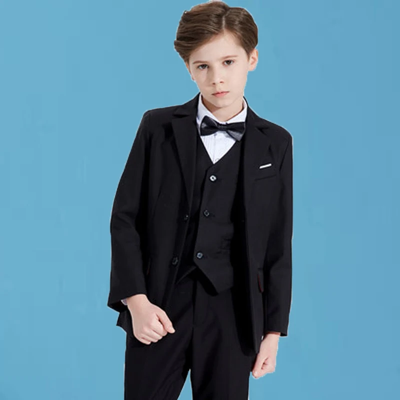 Children-Birhtday-Photograph-Suit-Kids-Formal-Black-Suit-Flower-Boy ...