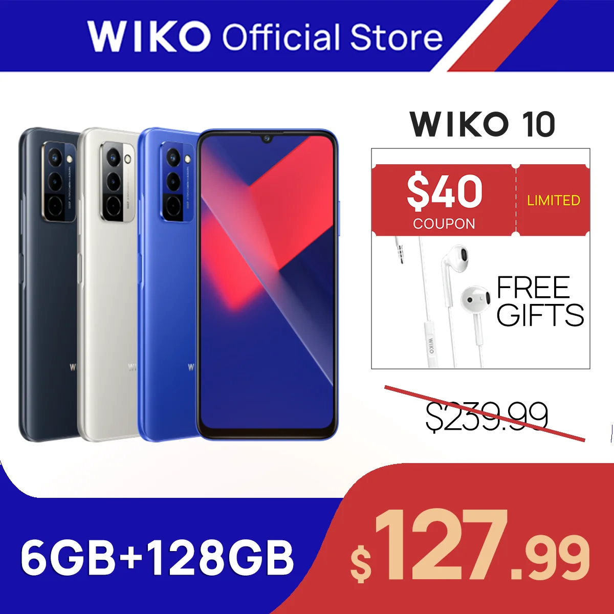 【Estreia Mundial】 WIKO 10 Celular Android 6G RAM 128G ROM 5000mAh Tela ...